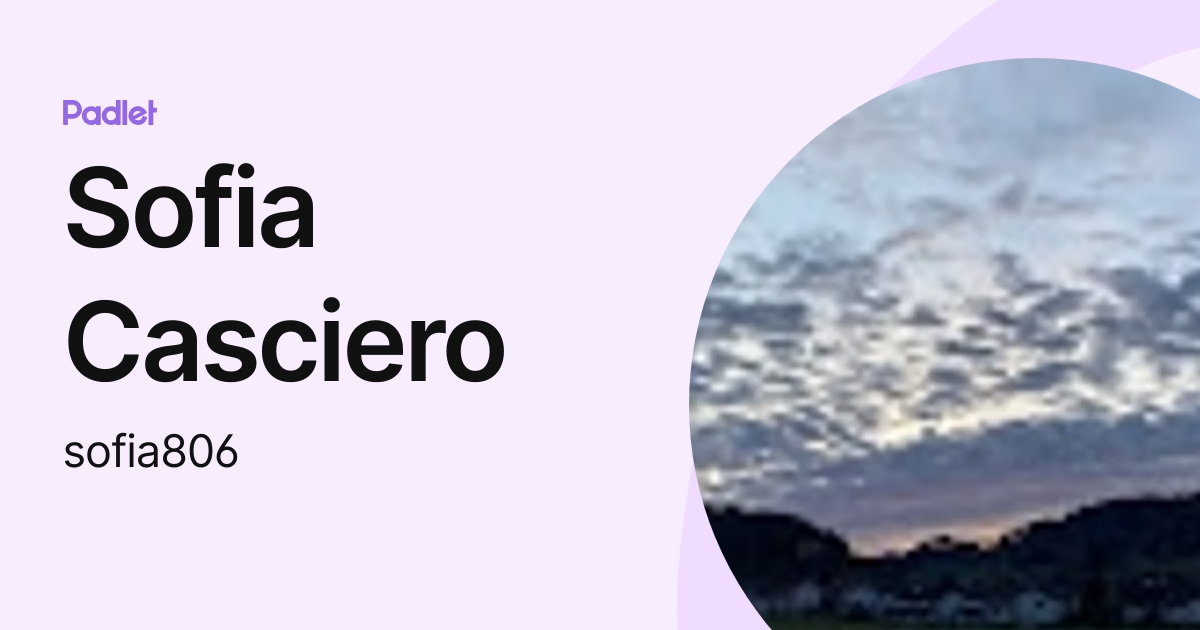 Sofia Casciero (sofia806) profile | Padlet
