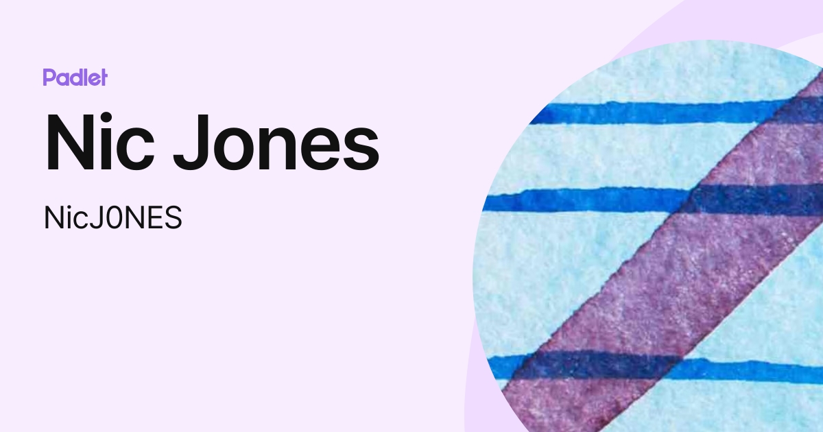 Nic Jones (NicJ0NES) profile | Padlet