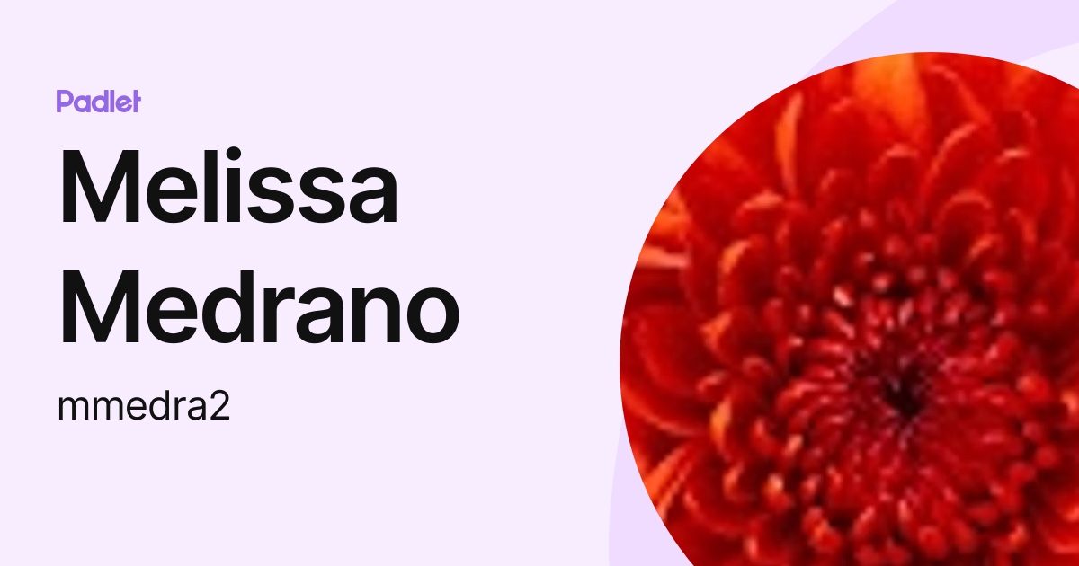 Melissa Medrano (mmedra2) profile | Padlet