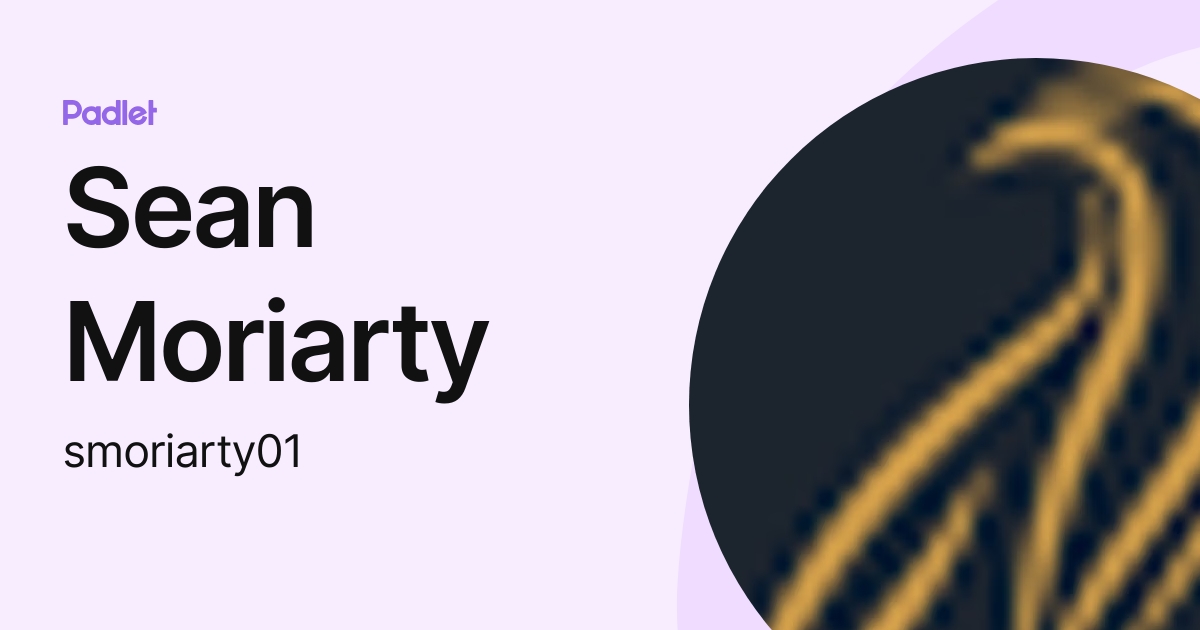 Sean Moriarty (smoriarty01) profile | Padlet