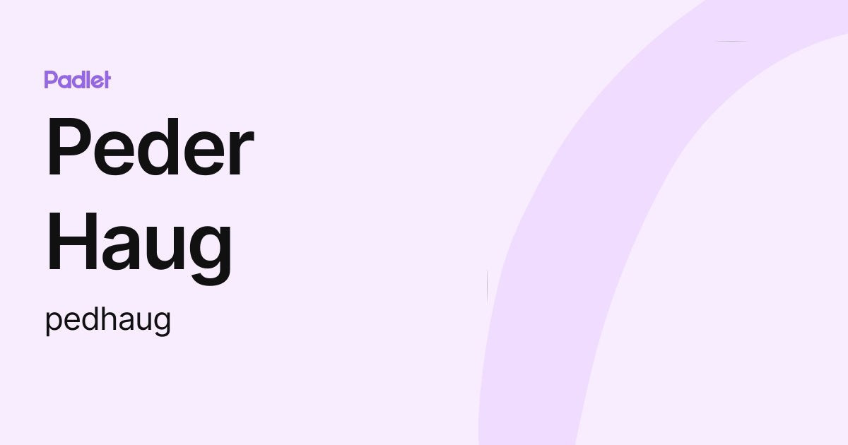 Peder Haug (pedhaug) profile | Padlet