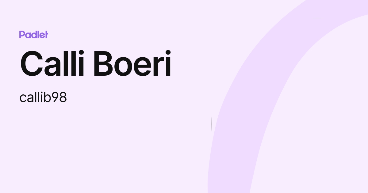 Calli Boeri (callib98) profile | Padlet