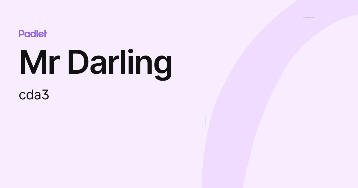 Mr Darling (cda3) profile | Padlet