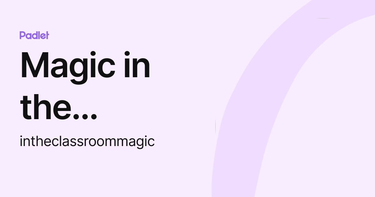 Magic in the classroom in the classroom (intheclassroommagic) profile ...