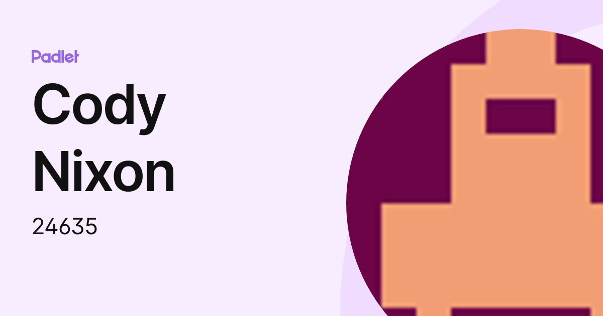 Cody Nixon (24635) profile | Padlet