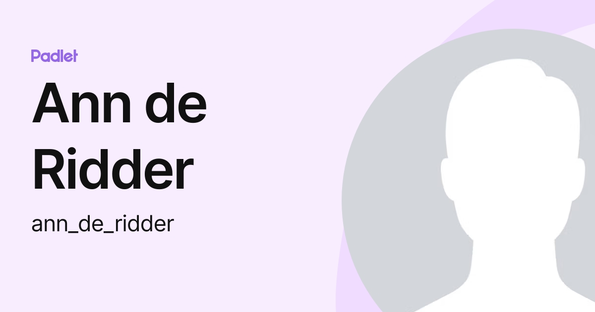 Ann de Ridder (ann_de_ridder) profile | Padlet
