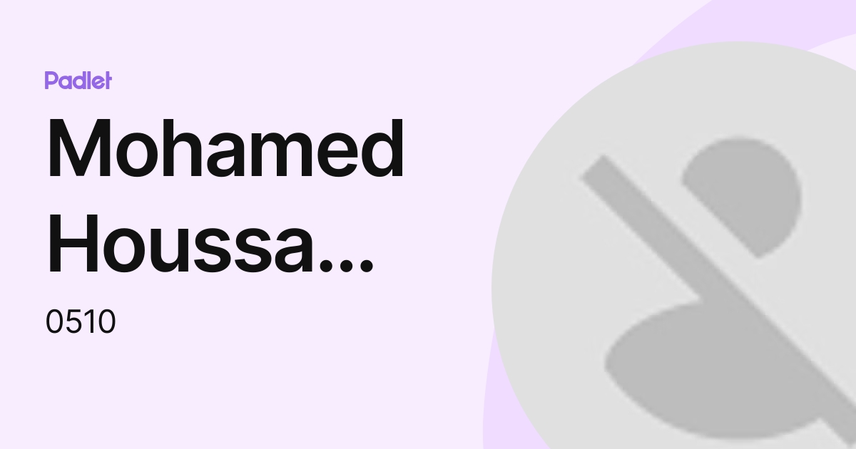 Mohamed Houssam Eljeshi (0510) profile | Padlet