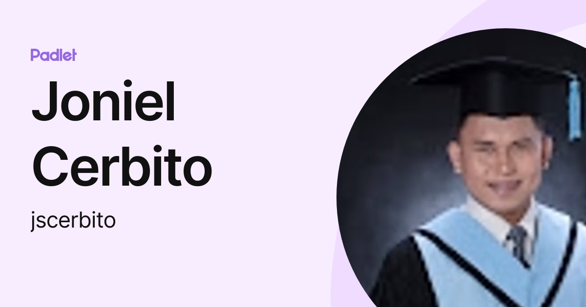Joniel Cerbito (jscerbito) profile | Padlet