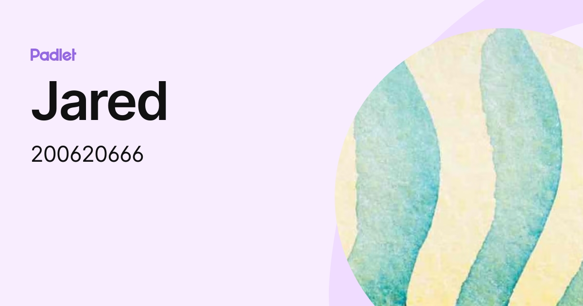 Jared (200620666) profile | Padlet