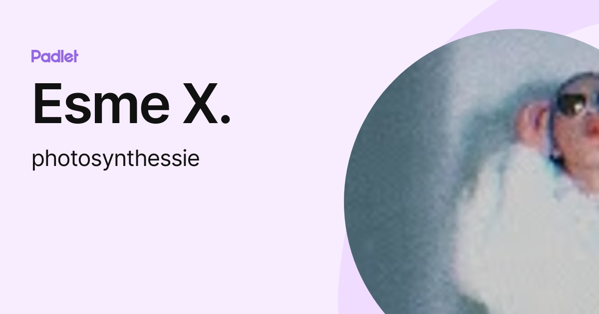 Esme X. (photosynthessie) profile | Padlet