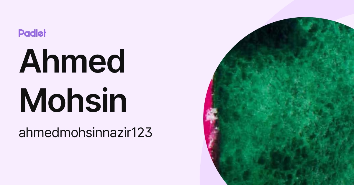 Ahmed Mohsin (ahmedmohsinnazir123) profile | Padlet