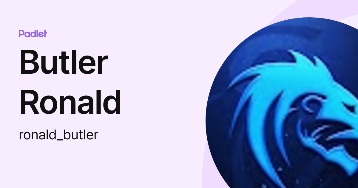 Butler Ronald (ronald_butler) profile | Padlet