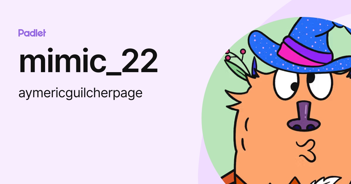 mimic_22 (aymericguilcherpage) profile | Padlet