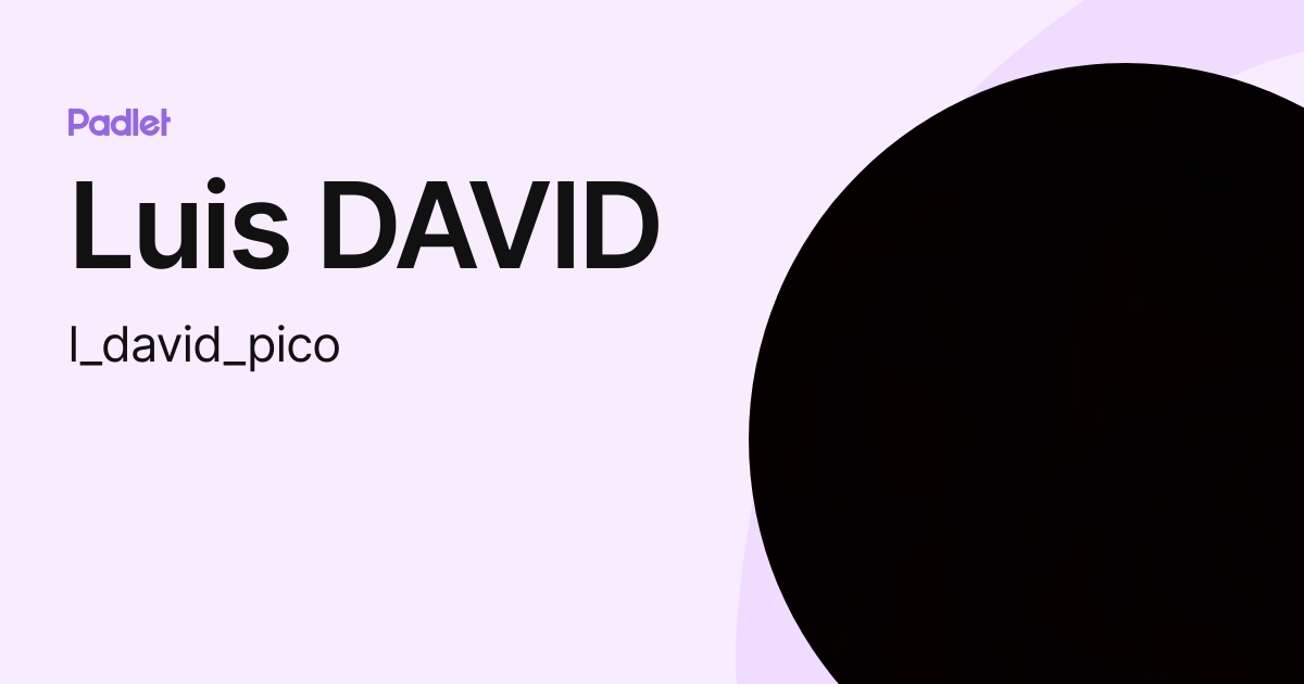 Luis DAVID (l_david_pico) profile | Padlet