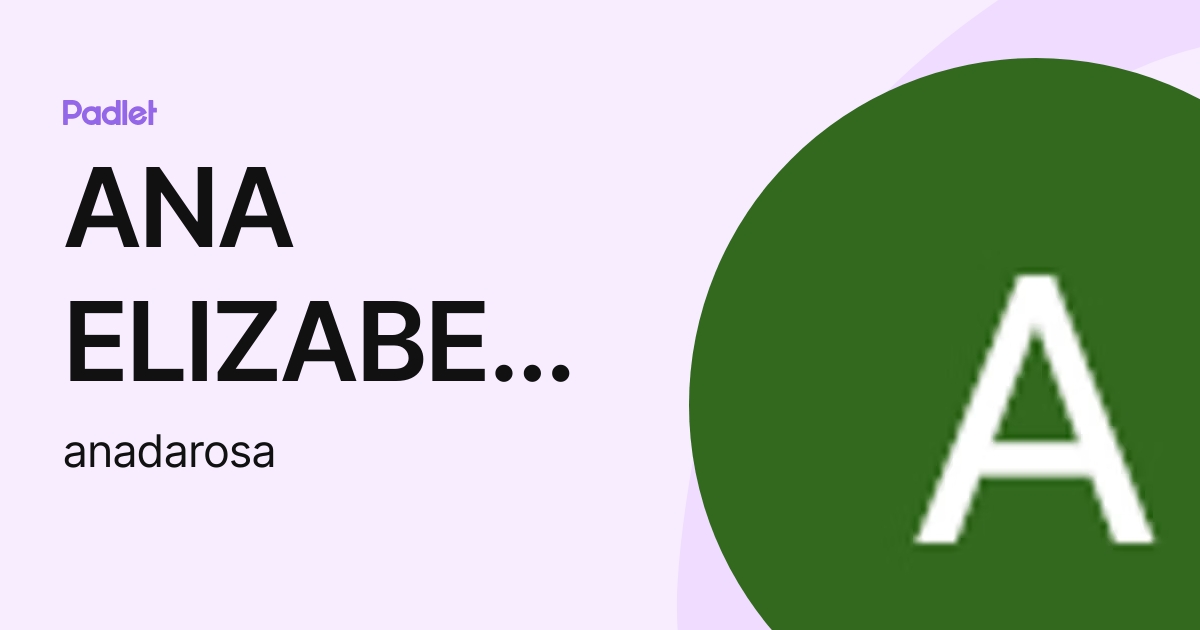 ANA ELIZABETH DA ROSA CORONEL (anadarosa) profile | Padlet
