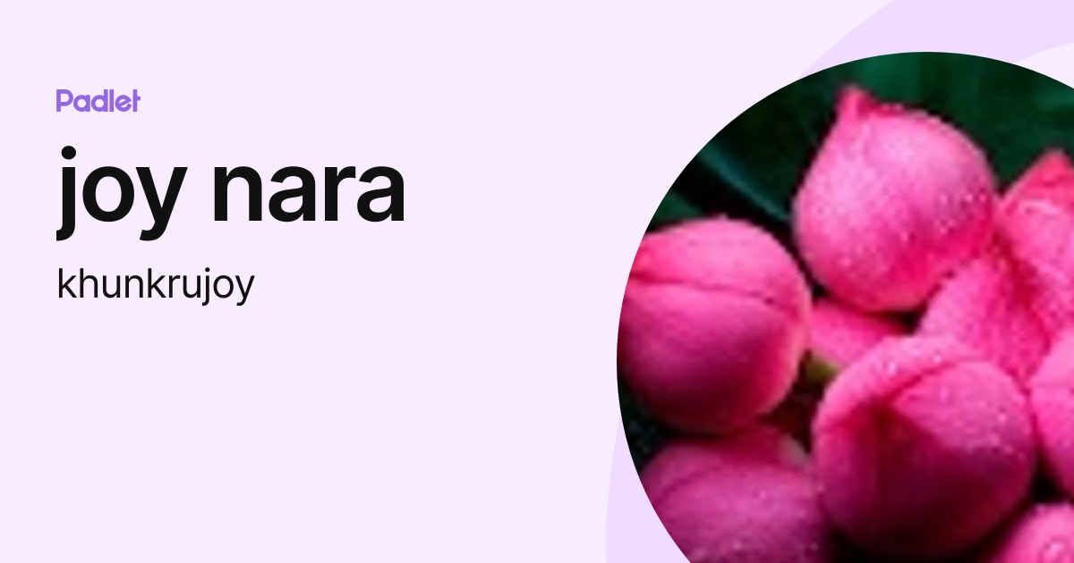 joy nara (khunkrujoy) profile | Padlet