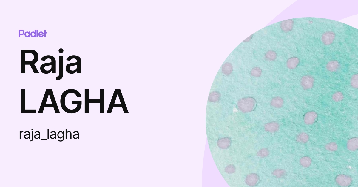 Raja LAGHA (raja_lagha) profile | Padlet