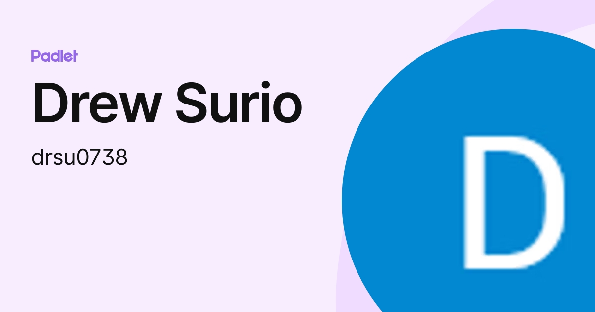 Drew Surio (drsu0738) profile | Padlet