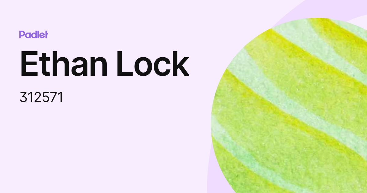 Ethan Lock (312571) profile | Padlet