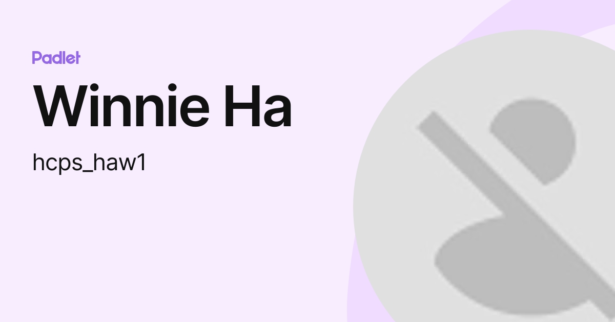 Winnie Ha (hcps_haw1) profile | Padlet