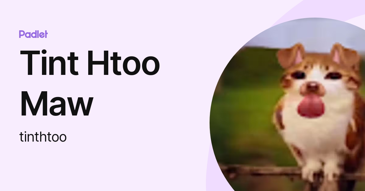Tint Htoo Maw (tinthtoo) profile | Padlet