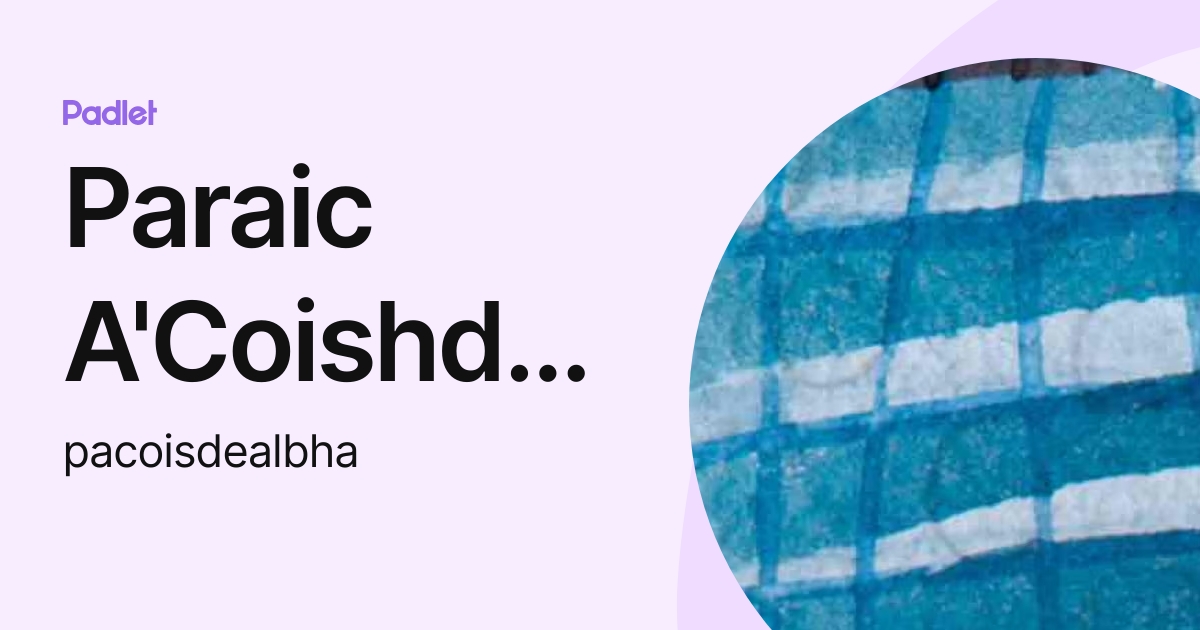Paraic A'Coishdealbha (pacoisdealbha) profile | Padlet