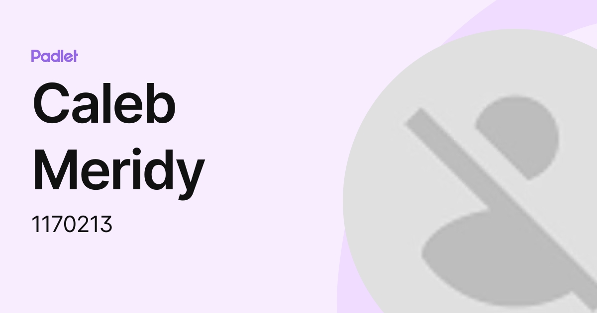 Caleb Meridy (1170213) profile | Padlet