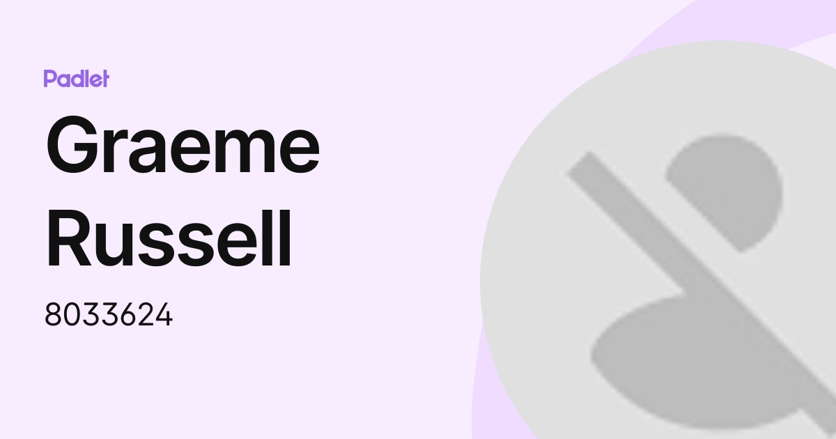 Graeme Russell (8033624) profile | Padlet