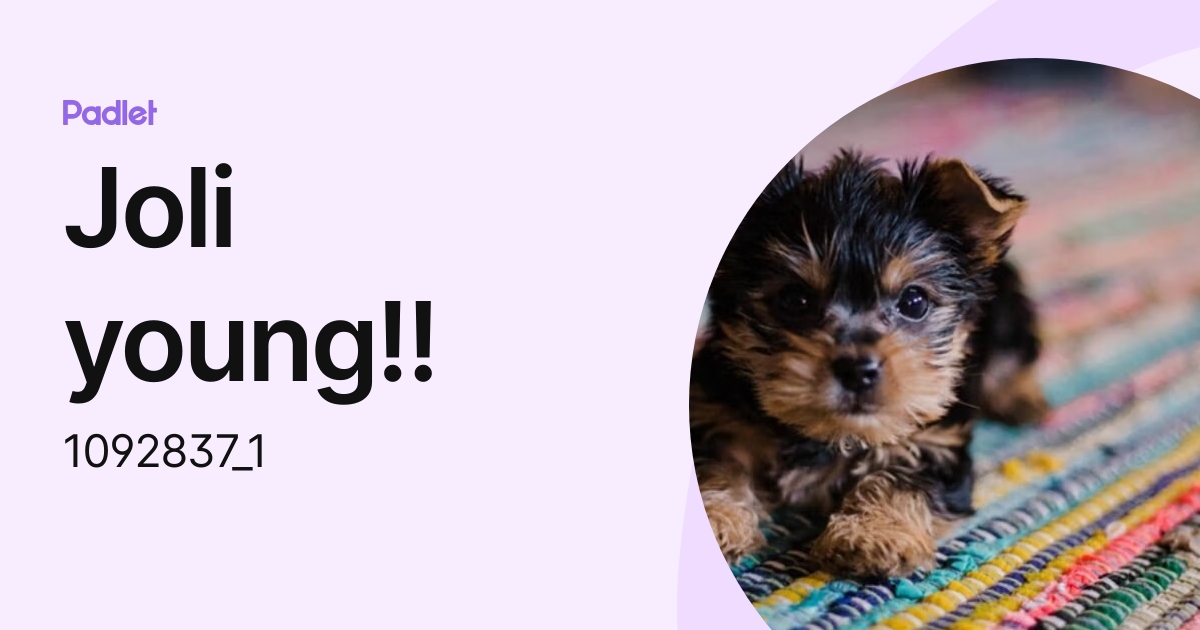 Joli young!! (1092837_1) profile | Padlet