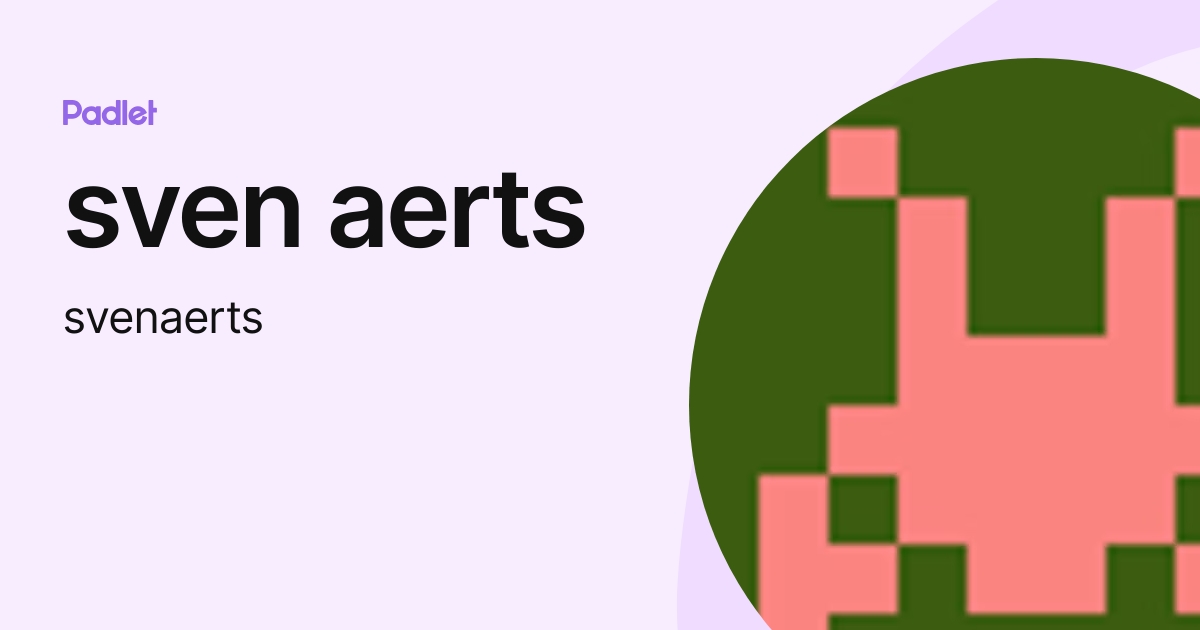 sven aerts (svenaerts) profile | Padlet