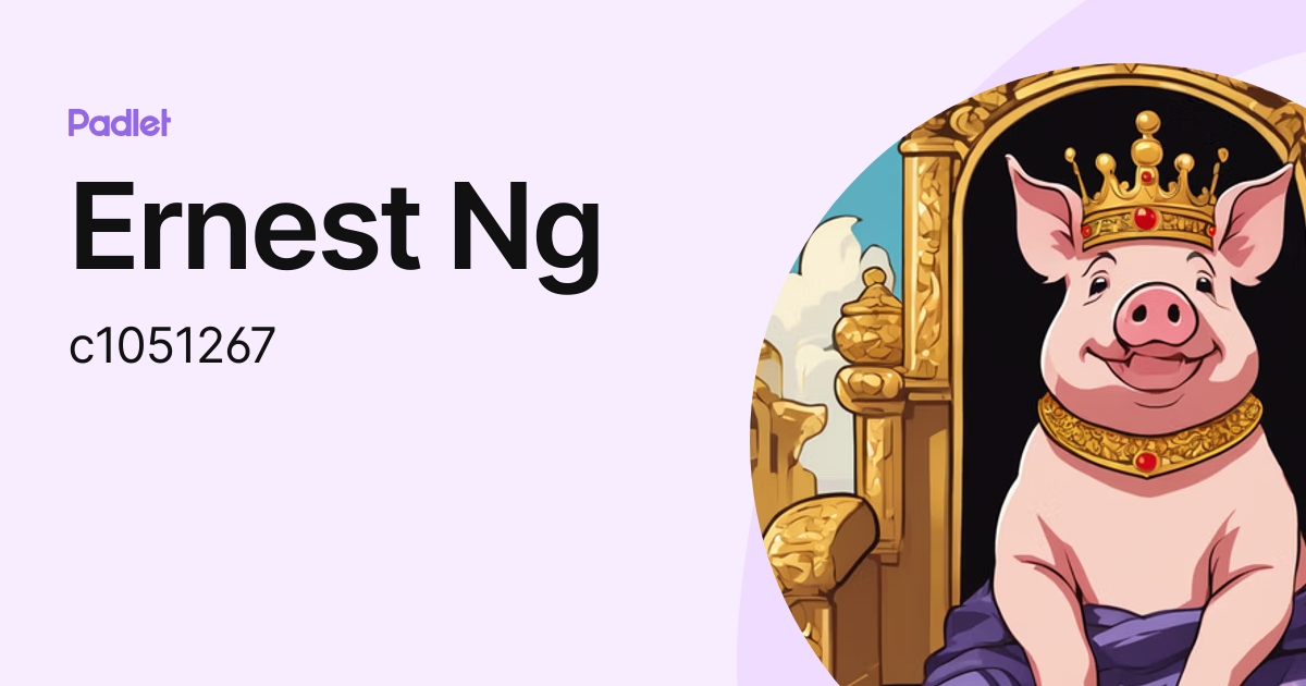 Ernest Ng (c1051267) profile | Padlet