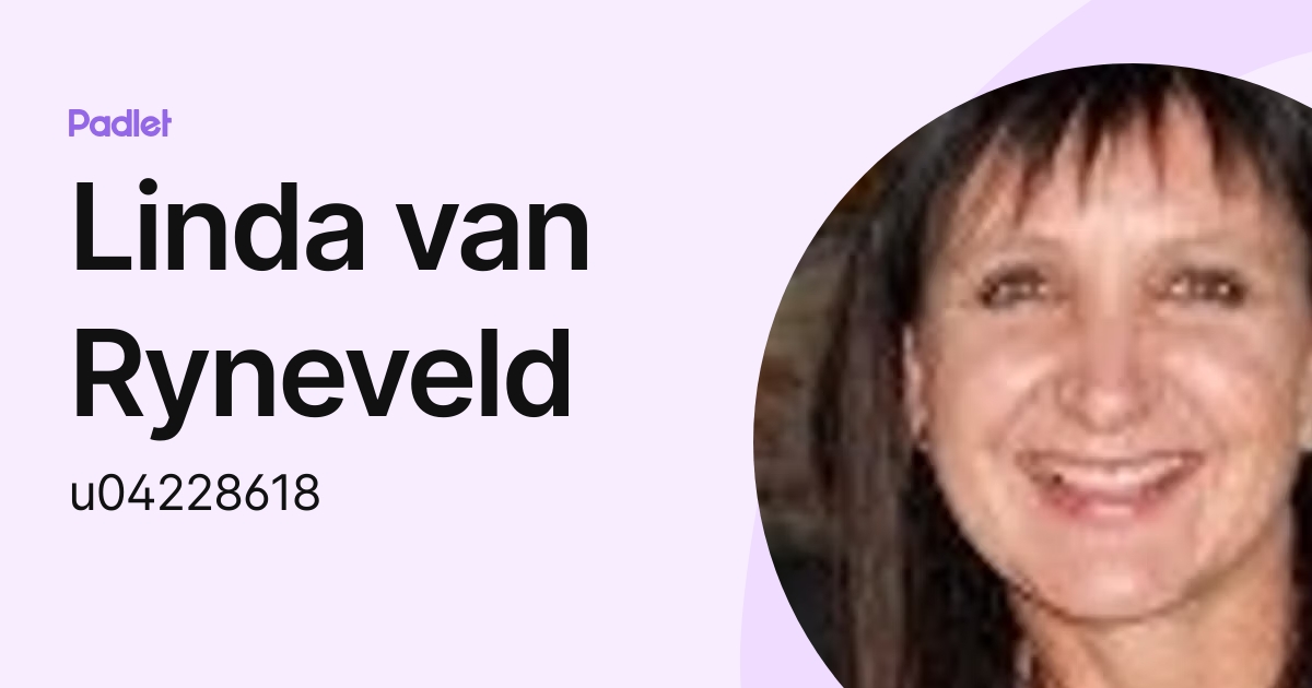 Linda van Ryneveld (u04228618) profile | Padlet