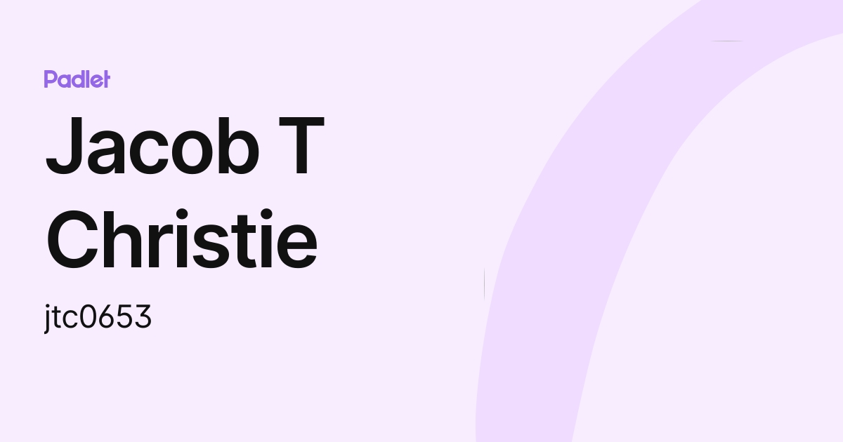 Jacob T Christie (jtc0653) profile | Padlet