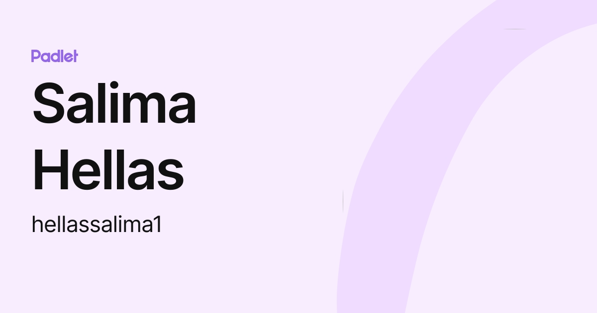Salima Hellas (hellassalima1) profile | Padlet