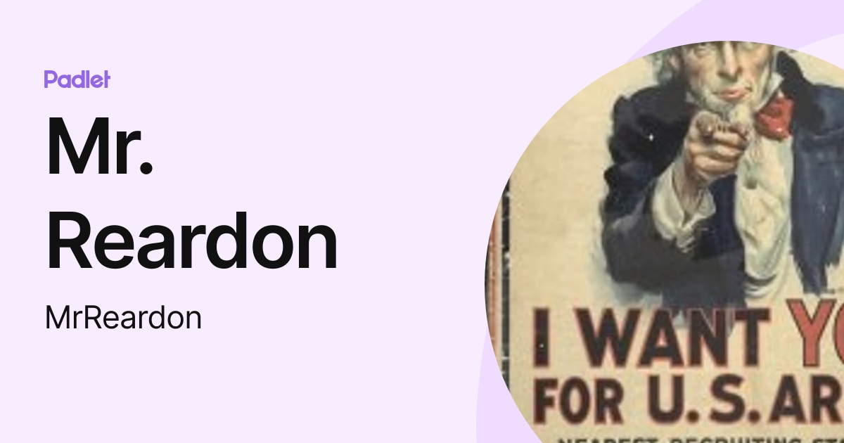 Mr. Reardon (MrReardon) profile | Padlet