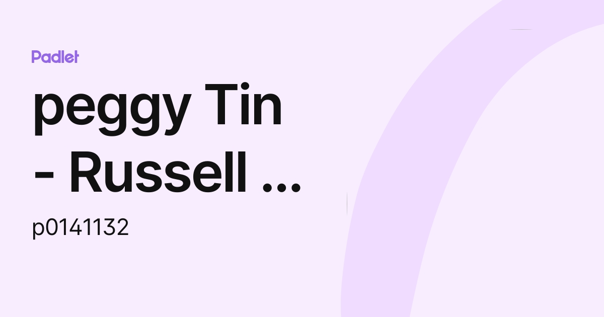 peggy Tin - Russell D Barber PS (1434) (p0141132) profile | Padlet