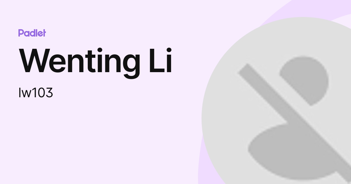 Wenting Li (lw103) profile | Padlet