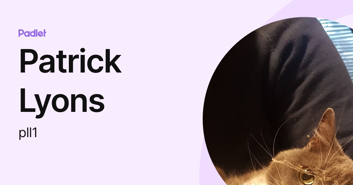 Patrick Lyons (pll1) profile | Padlet