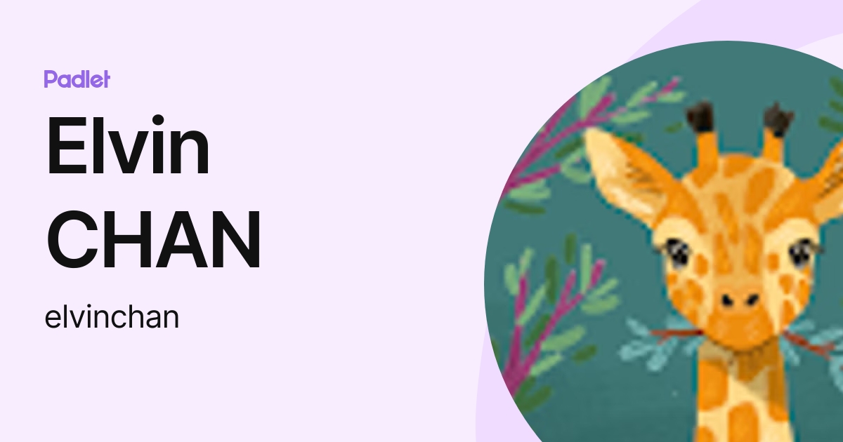 Elvin CHAN (elvinchan) profile | Padlet