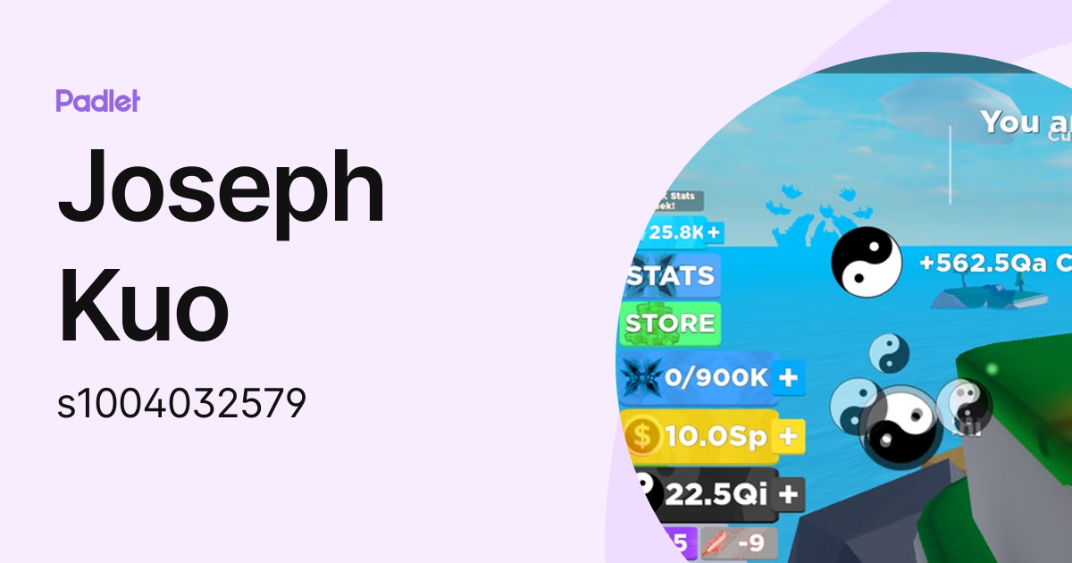 Joseph Kuo (s1004032579) profile | Padlet