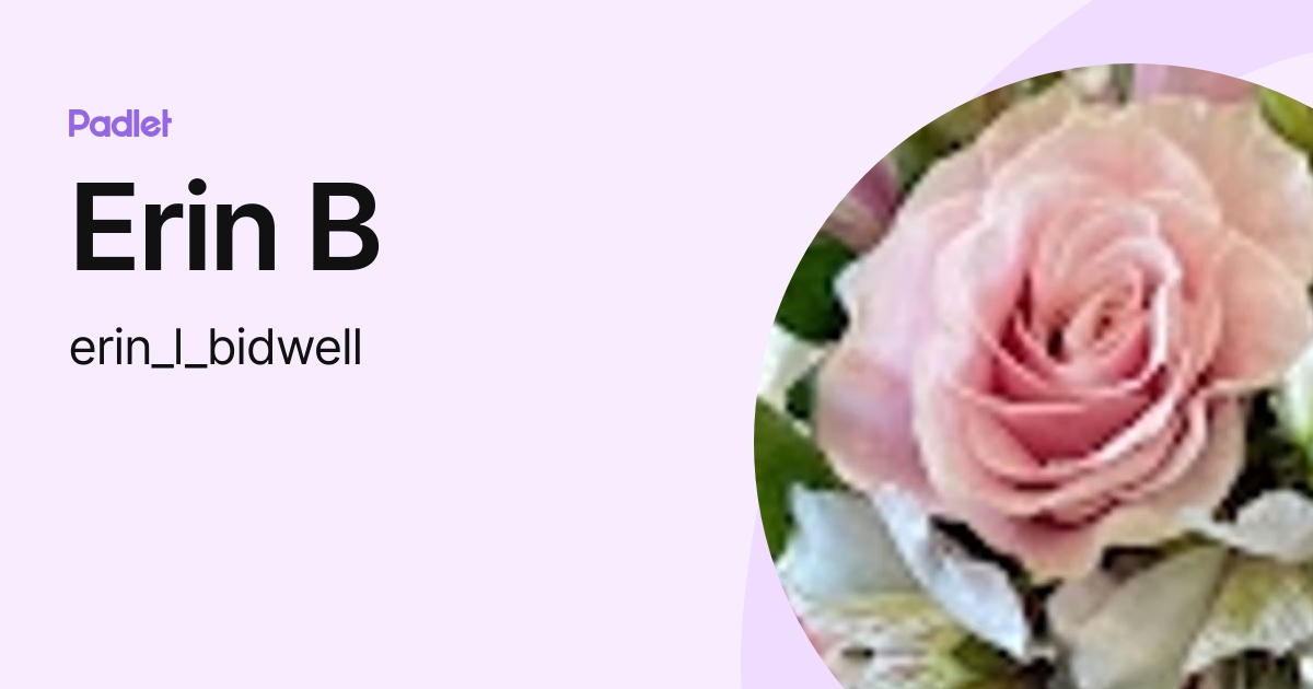 Erin B (erin_l_bidwell) profile | Padlet