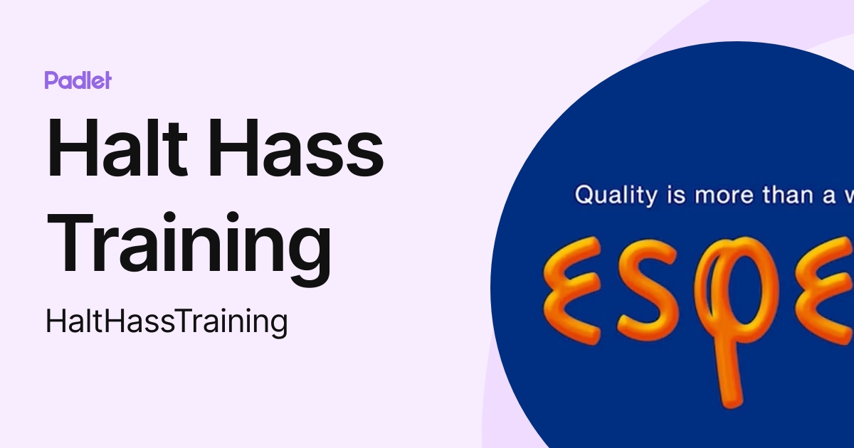 Halt Hass Training (HaltHassTraining) profile | Padlet