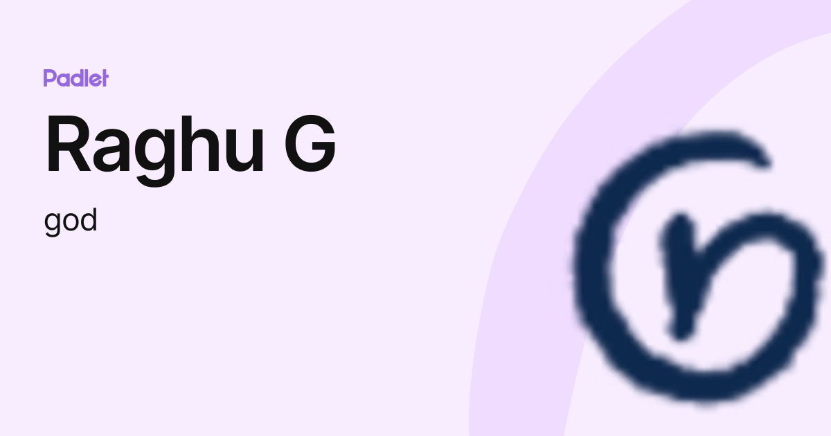 Raghu G (god) profile | Padlet