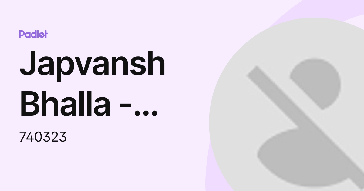 Japvansh Bhalla - Centennial Sr PS (1506) (740323) profile | Padlet
