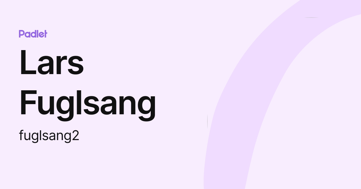 Lars Fuglsang (fuglsang1) profile | Padlet