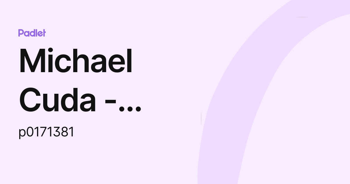 Michael Cuda - Harold M Brathwaite SS (2482) (p0171381) profile | Padlet