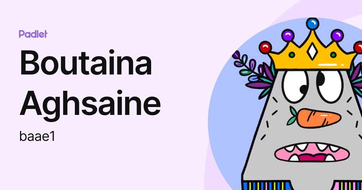 Boutaina Aghsaine (baae1) profile | Padlet