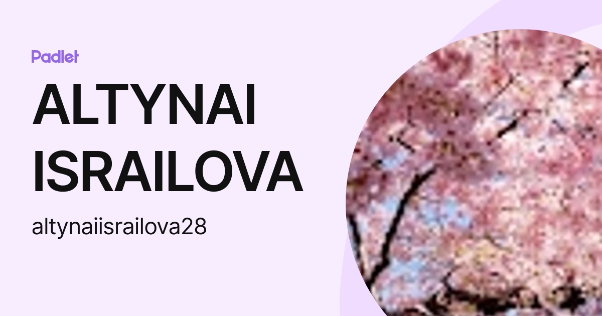 ALTYNAI ISRAILOVA (altynaiisrailova28) profile | Padlet