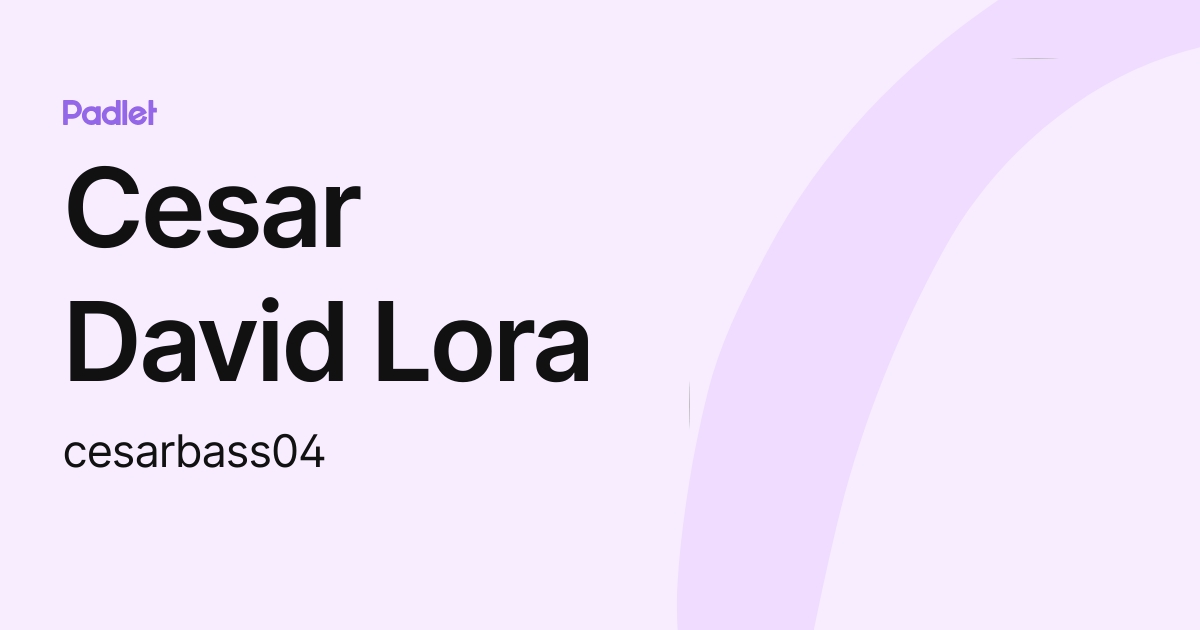 Cesar David Lora (cesarbass04) profile | Padlet