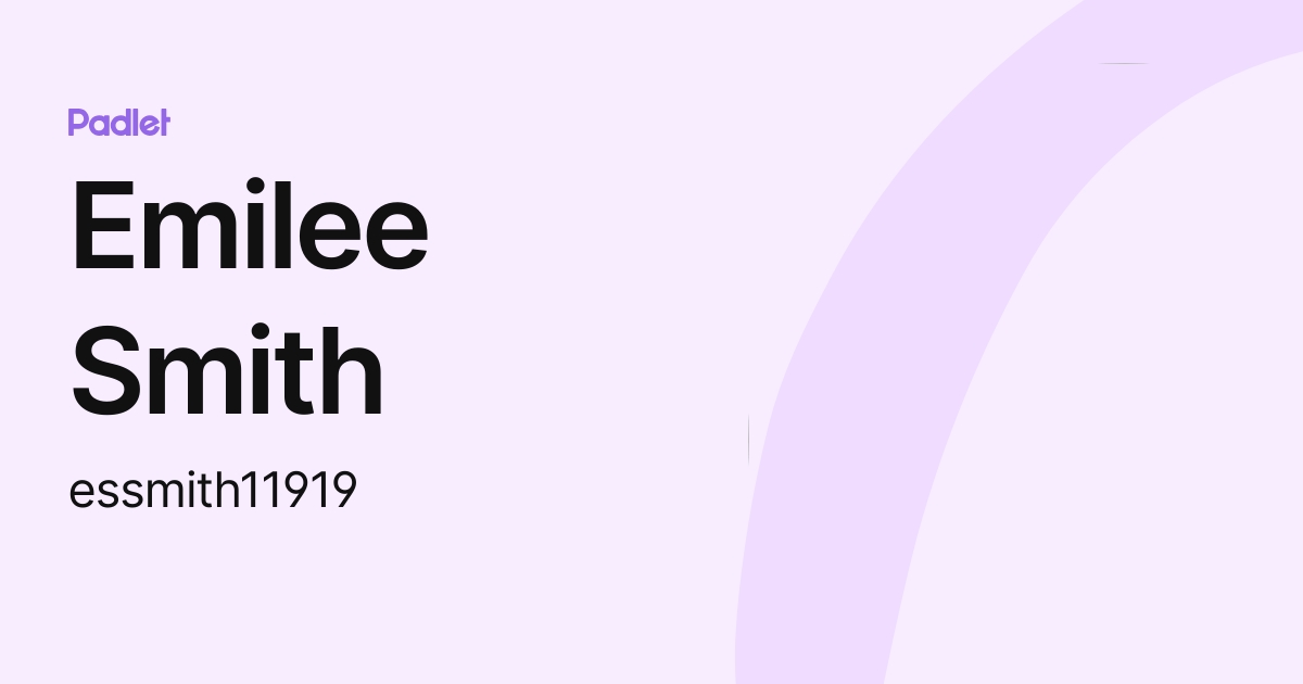 Emilee Smith (essmith11919) profile | Padlet